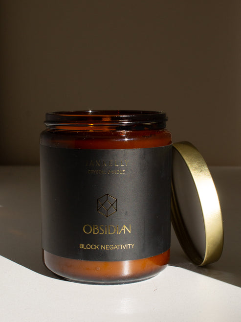 Obsidian Stone Candle by JaxKelly | The Obcessory